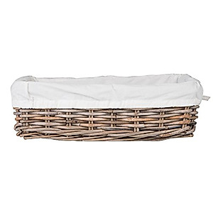 Kouboo Kobo Rattan Shelf Removable Liner, Gray, Medium Size Decorative Storage Basket
