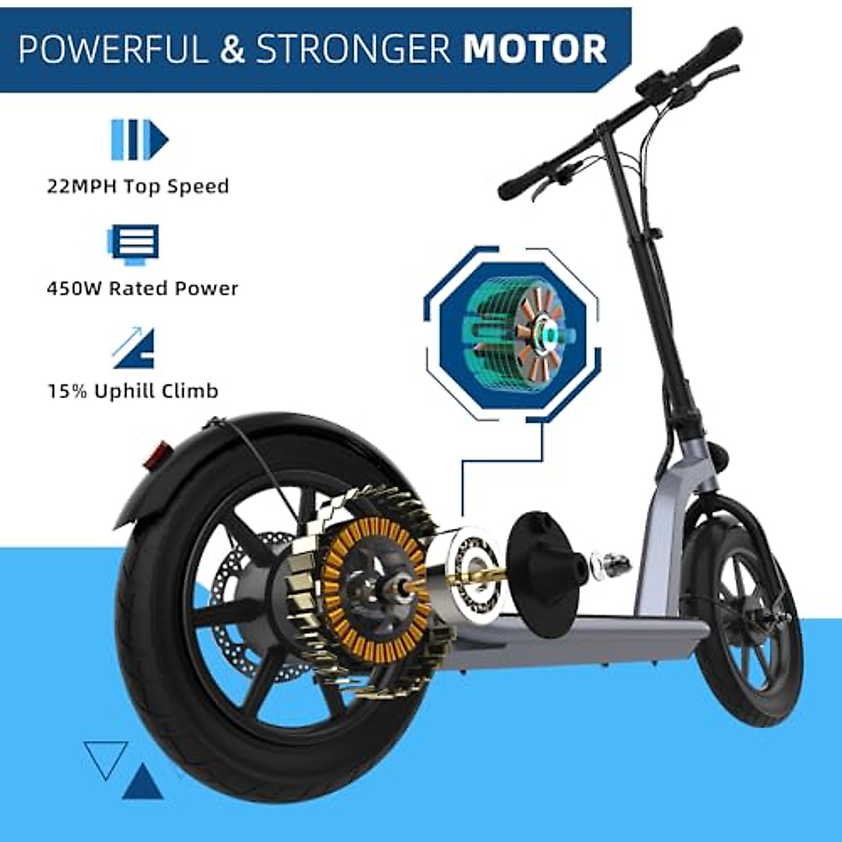 Hiboy Electric Scooter for Adults - 31 Miles Long Range & 22Mph Folding Commuter - Fat Tire Electric Scooter(VE1 PRO/ECOM 14)