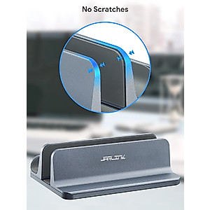 JARLINK (Upgraded Version Vertical Laptop Stand, Desktop Stand Adjustable Laptop Holder (up to 17.3 inches) Compatible with MacBook Pro/Air, Microsoft Surface, Lenovo (Gray)