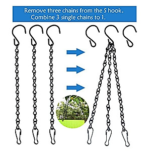 YINGFENG 10 Pack 9.5 Inch Black Hanging Chains, Garden Plant Hangers, for Hanging Bird Feeders, Billboards, Chalkboards, Basket, Planters, Lanterns, Wind Chimes and Decorative Ornaments Etc