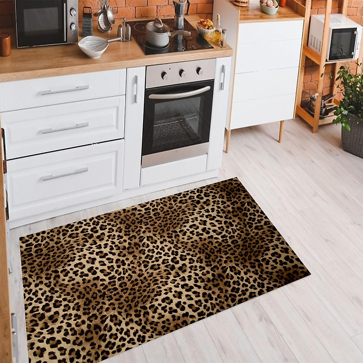 Leopard Print Home Office Rug 1.5x2.5ft/18x30in/45x75cm Soft Modern Indoor Shaggy Area Rug for Bedroom Livingroom Dorm Room - Luxurious and Plush Rug for Ultimate Comfort