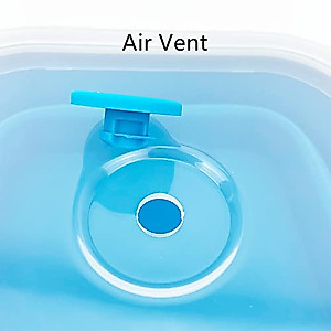 CARTINTS 900ml Collapsible Bowl With Plastic Lid for Camping, Silicone Lunch Container Set Includes Foldable Spoon, Space-Saving Travel Food Container, Microwave Freezer Safe, Blue