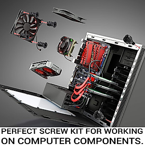 Bolt Dropper 502pcs Computer Screw Assortment Kit - Standoffs Screws for HDD Hard Drive, Fan, Chassis, ATX Case, Motherboard, Case Fan, Graphics, SSD, Spacer - DIY PC Installation and Repair Set