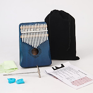 POKHDYE Sky blue Kalin bassist beginner's hand m-finger piano mahogany beginner's 17 tone children's instrument FDS2 0