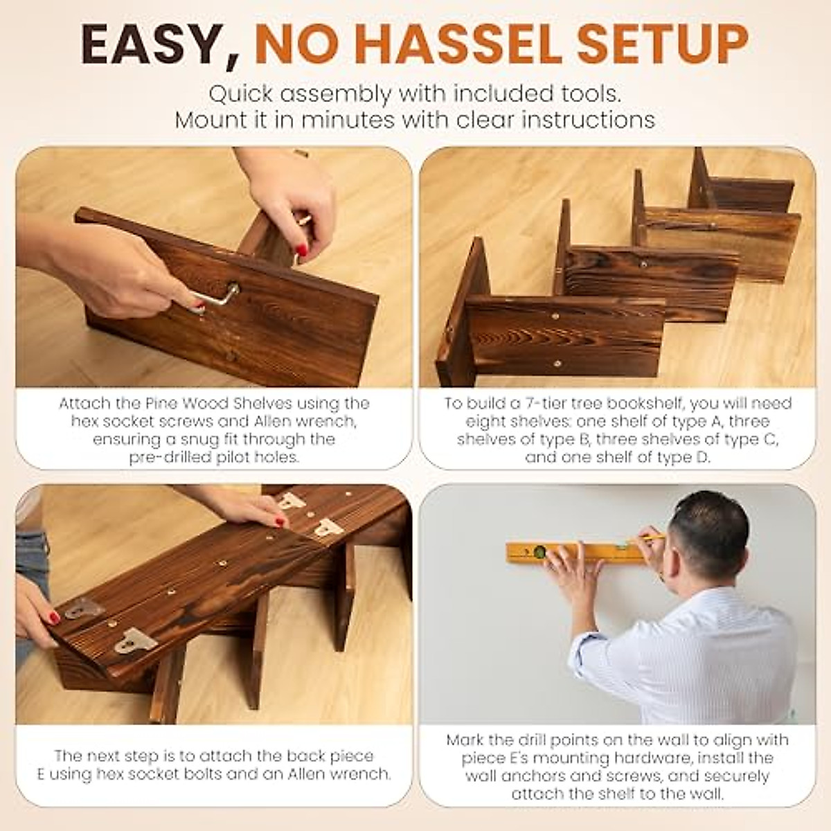 FreshDecor Tree Bookshelf 7-Tier (Brown), FD1011