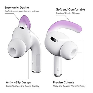 PZOZ 2 Pairs AirPods Pro 2 Ear Hooks, Silicone Anti-Slip in-Ear Earhooks Covers, Ear Tips Accessories Compatible with Apple AirPods Pro 2nd Generation (Not Fit in The Charging Case)