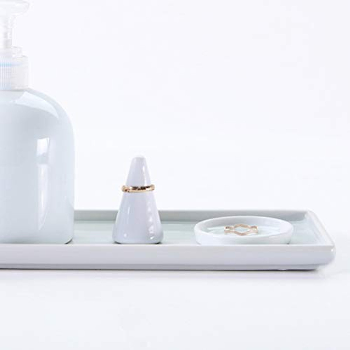 TOPBATHY 2 Pcs Kitchen Dresser Bathroom Vanity Tray Ceramic Bathroom Tray Plate Jewelry Holder for Hand Towel