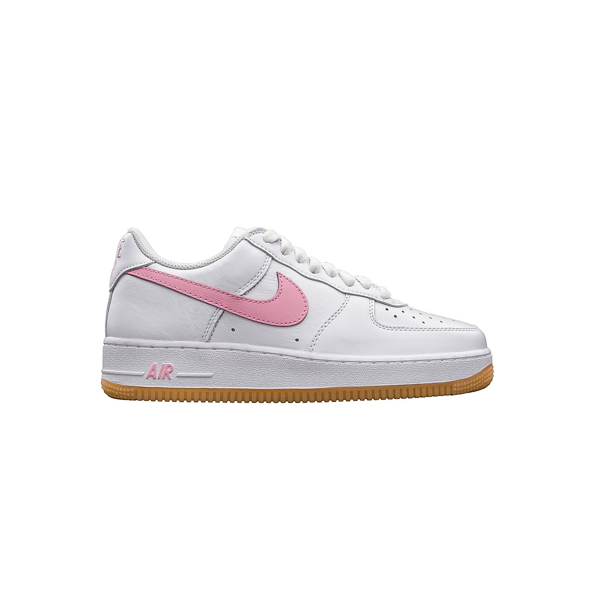 Nike Men's Air Force 1 Low Shoe, White/Pink-gum Yellow-metallic, 9.5