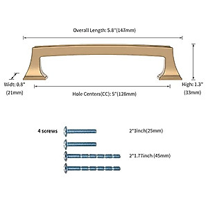 KNOKLOCK 10 Pack 5 Inch(128mm) Kitchen Cabinet Handles Champagne Bronze Cabinet Pulls Gold Kitchen Cabinet Hardware Drawer Pulls for Dresser Cupboard Wardrobe
