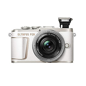 PEN E-PL10 Shiro White Camera Body with Black M.Zuiko Digital 14-42mm F3.5-5.6 EZ Lens