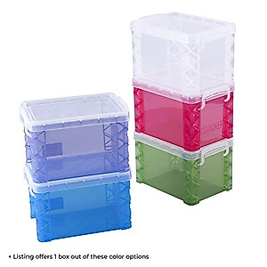 Super Stacker (1) 4 x 6 Inch Index Card Box, Assorted Colors, 1 Box