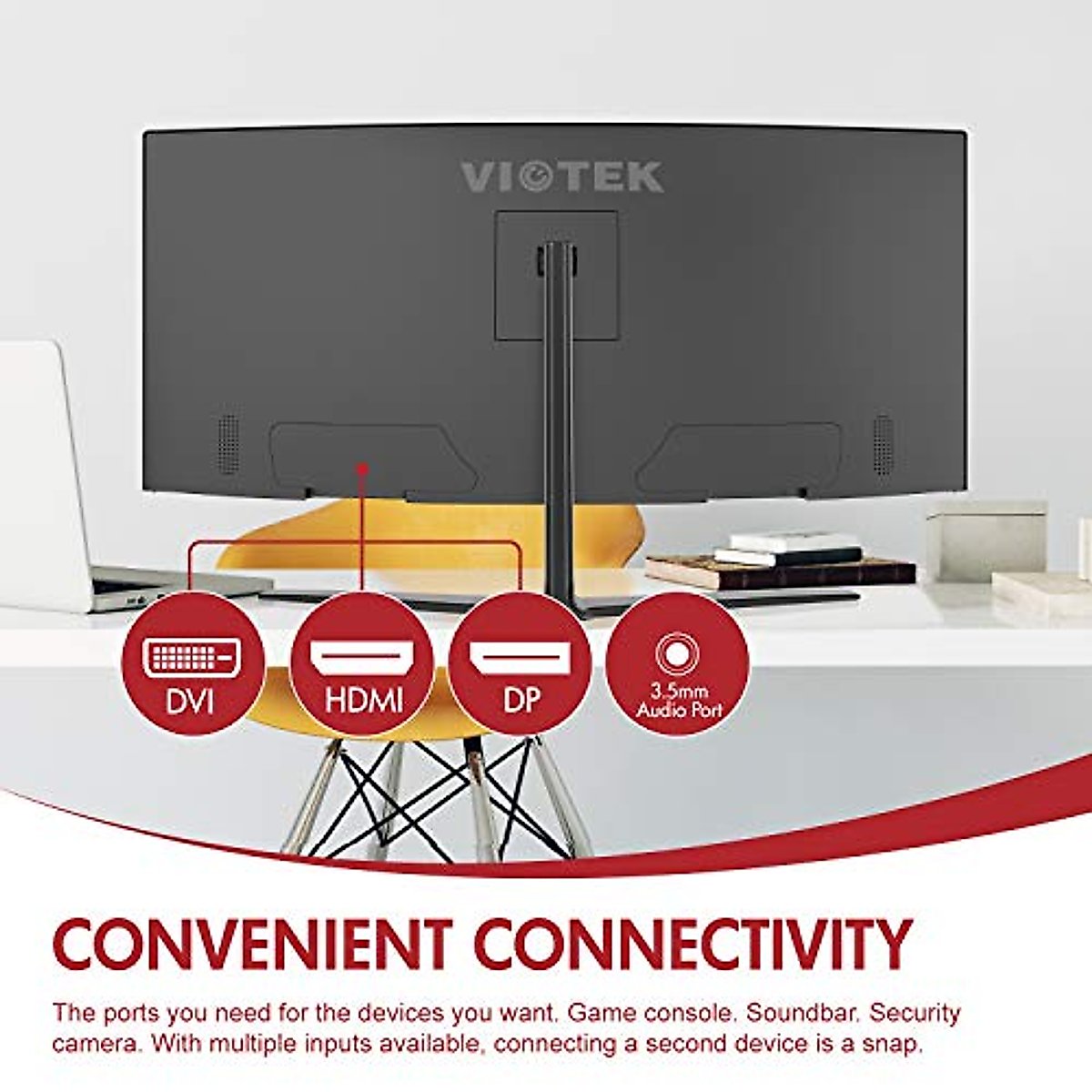 FPS/RTS Optimized VIOTEK GN34C 34" Curved Widescreen Gaming Monitor - 3440x1440p with 100Hz Refresh Rate