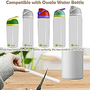 6Pcs Straw Replacement for Owala Water Bottle,Reusable Plastic Straws Clear Drinking Straws with Cleaning Brush,Straws for tumblers Long Compatible with 14 oz/ 24oz/ 25oz/32oz/40oz,Bottle Accessories