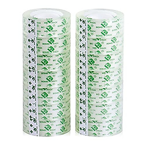 BOMEI PACK 14Rolls Crystal Clear Tape, Transparent Tape Refills for Dispenser, Crafters Tape for Gift Wrapping, Home, School Office Supplies, 3/4Inch x 1000 inch