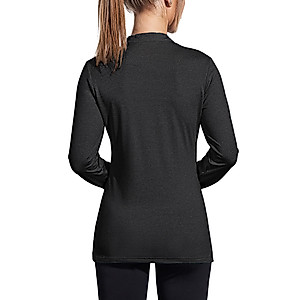 COOrun Long Sleeve Workout Shirts for Women Yoga Athletic Casual Tops Gym Running Breathable Shirt Quick Dry Black X-Large