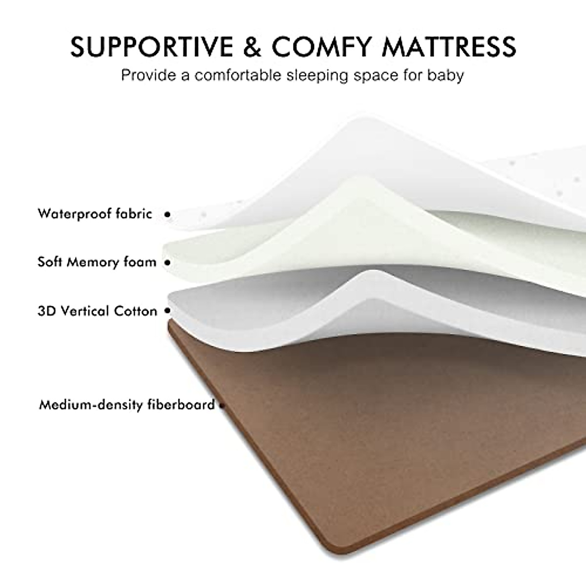 ANGELBLISS 3 in 1 Baby Bassinet, Rocking Bassinets Bedside Sleeper with Comfy Mattress and Wheels, 6 Height Adjustable Easy Folding Portable Bedside Crib for Newborn Infant