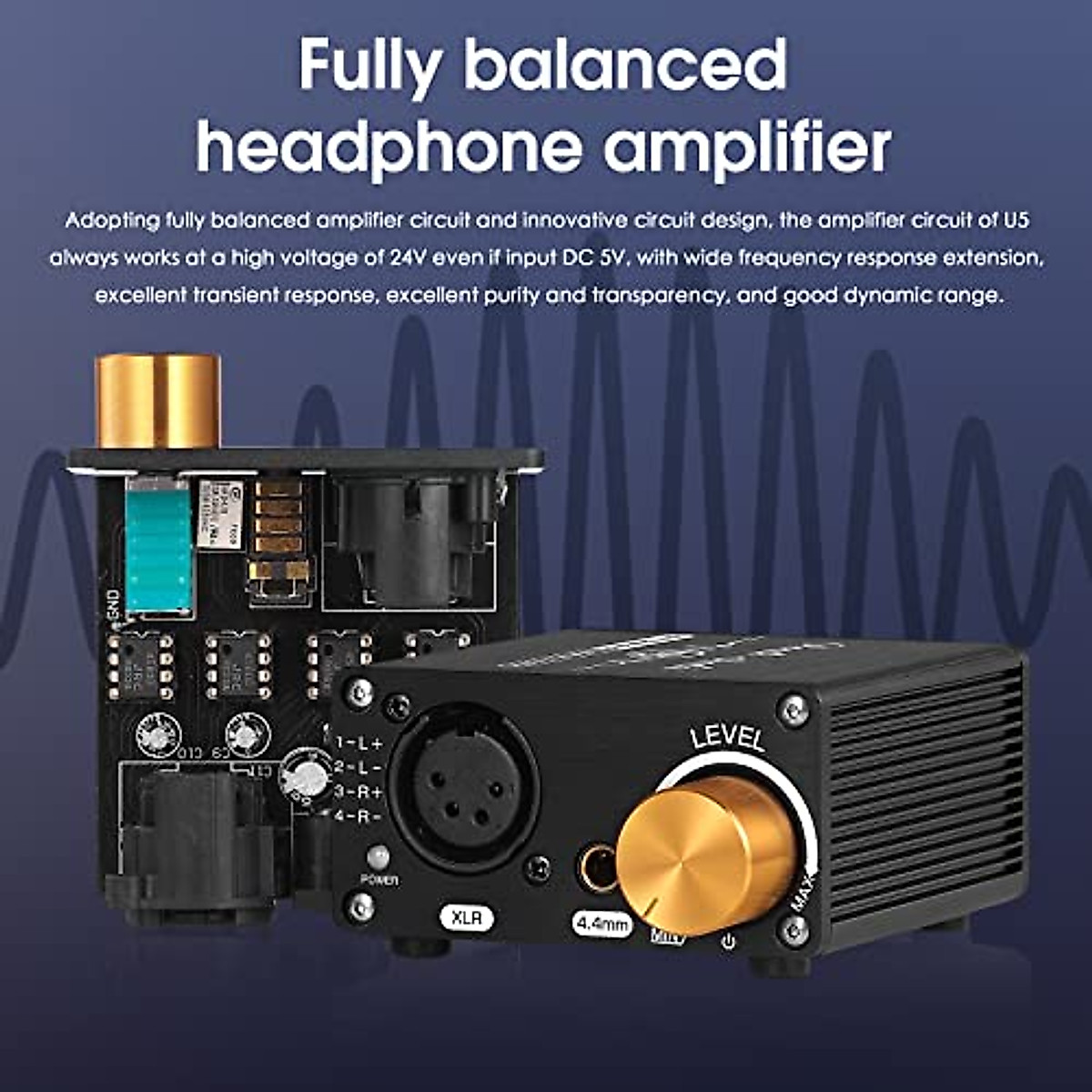 Douk Audio U5 Headphone Amps, Mini Fully Balanced Amplifier for Home Desktop PC XLR / 4.4mm Headsets, DC 5V
