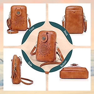 APHISON Mini Cell Phone Purse, Vegan Leather Small Crossbody Bags for Women, Lightweight Cute Purses for teen girls with Tassel