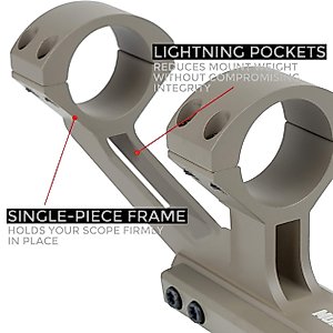 Monstrum Alpha Series 1-4x24 First Focal Plane FFP Rifle Scope | ZR305 H-Series Offset Scope Mount | Flat Dark Earth | Bundle
