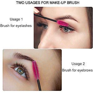 100PCS Disposable Eyelash Mascara Brushes for Eye Lashes Extension Eyebrow and Makeup(Rose)