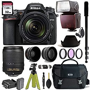 Nikon D7500 DSLR Camera with AF-S DX NIKKOR 18-140mm f/3.5-5.6G ED VR Lens + Nikon Gadget Bag & Accessory Bundle (Renewed)