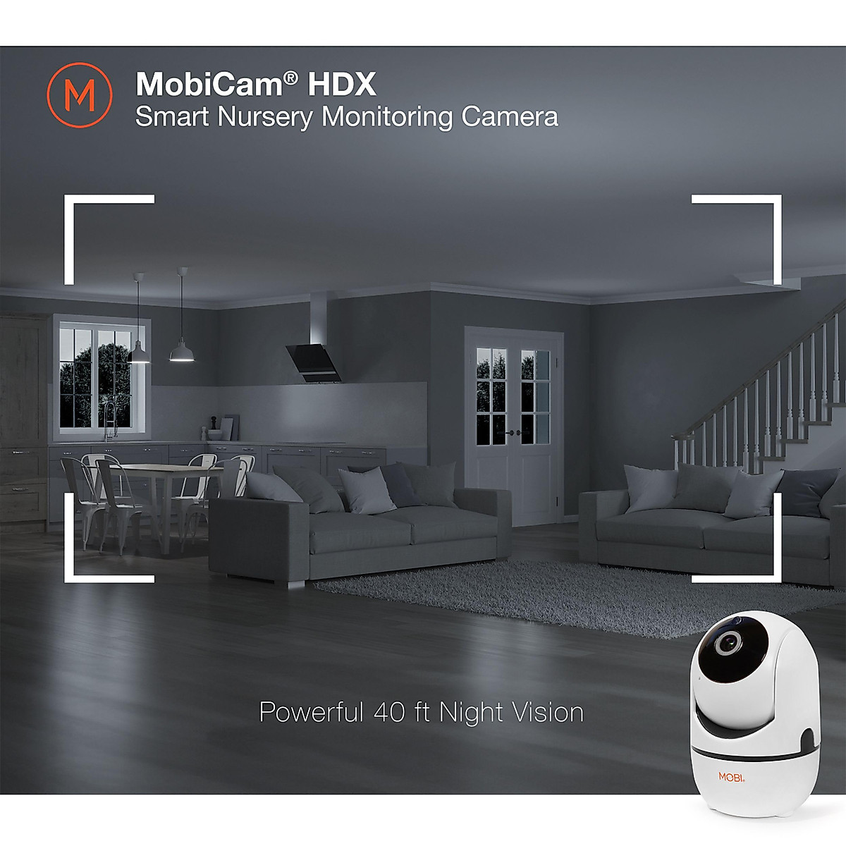 MobiCam HDX Wi-Fi Pan & Tilt Smart Nursery, Elderly & Home Monitoring Camera, 1080p HD Indoor Security Night Vision IP Camera, Motion Detection, Two-Way Audio, Cloud & SD Card Storage - (3-Pack)