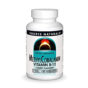 Source Naturals Methylcobalamin Vitamin B-12 5mg Cherry Flavored - 120 Lozenges