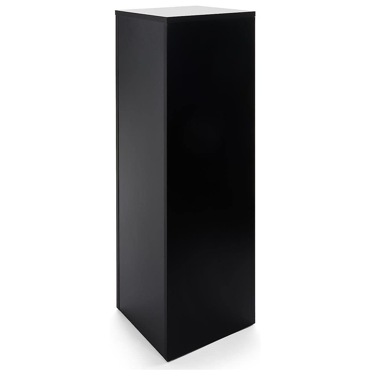 Displays2go, Laminated Gallery Display Cube, Particle Board, Melamine Construction – Black (WDCUBEBLK4)