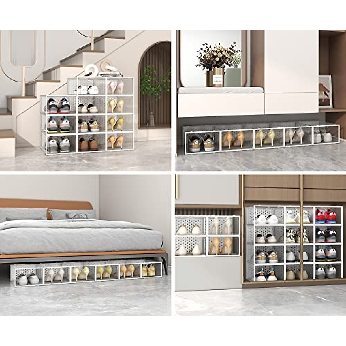 Pinkpum Shoe Storage Boxes Fit for Sizs 9 12 Pack Shoe Storage Boxes Fit for Sizs 11 12 Pack