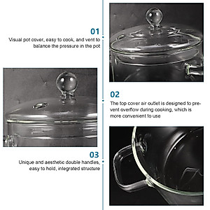 Vaguelly Glass Pots for Cooking: 1500ml Glass Saucepan with Cover Clear Glass Cooking Pot with Lid Cooking Stew Pot for Noodle Milk Soup, for Microwave and Stovetop