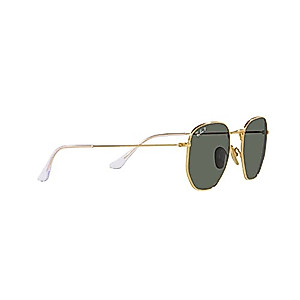 Ray-Ban RB8148 Hexagonal Titanium Sunglasses, Legend Gold/Polarized Green, 54 mm