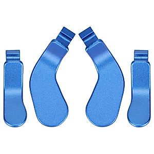 Metal Interchangeable Paddles, 4Pcs Stainless Steel Controller Paddles Hair Trigger Locks Buttons for Elite Series 2 Controller (Blue)