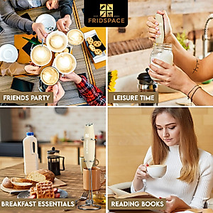 Handheld portable milk frother durable double whisk electric coffee machine, battery operated stainless steel milk mixer with stand, instant foam maker for latte, cappuccino, hot chocolate, Frappe