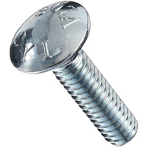 Zinc Plated Steel Carriage Bolt, Oval Head, 5/16"-18, 1-1/2" Length (Pack of 100)