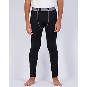 3 Pack: Boys Compression Pants Gym Sports Running Skin Tights Leggings Active Athletic Sports Workout Winter Thermal Cold Base Layer Long Johns Football Rash Guard Basketball-Set 5, XL (14/16)