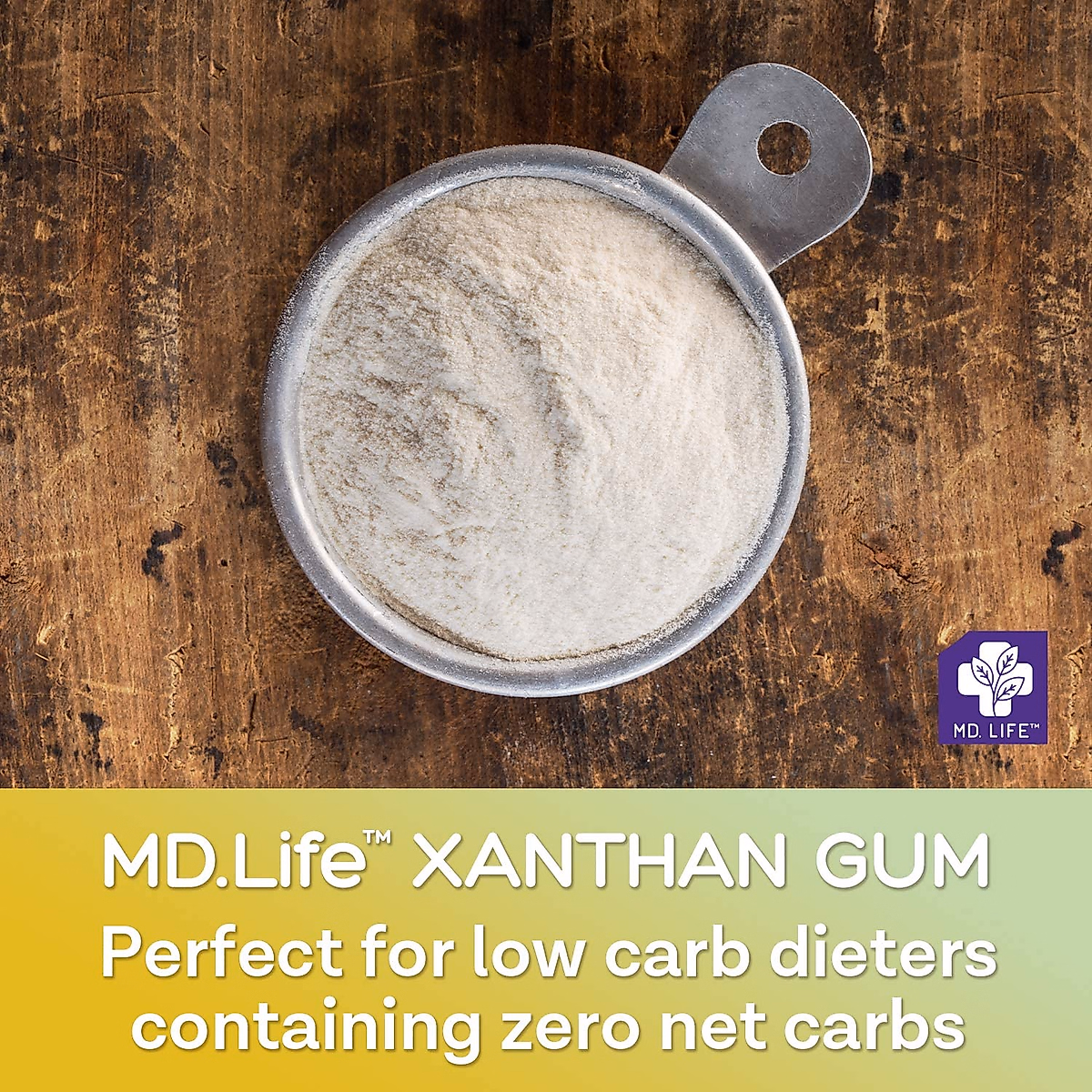 MD. Life Xanthan Gum for Baking Keto - 8oz – 100% Natural Xanthan Gum Powder - Keto Friendly & Gluten Free – Carb Free Xanthan Gum for Baking, Food Thickener & Ice Cream Stabilizer