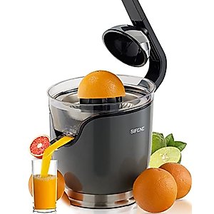 SiFENE Electric Citrus Juicer Machine Extractor, Stainless Steel Orange Juicer,2 cones for Lemons, Limes, Oranges,Grapefruit,with Soft Grip Handle and 150W motor, Easy to Clean, Anti-drip Spout