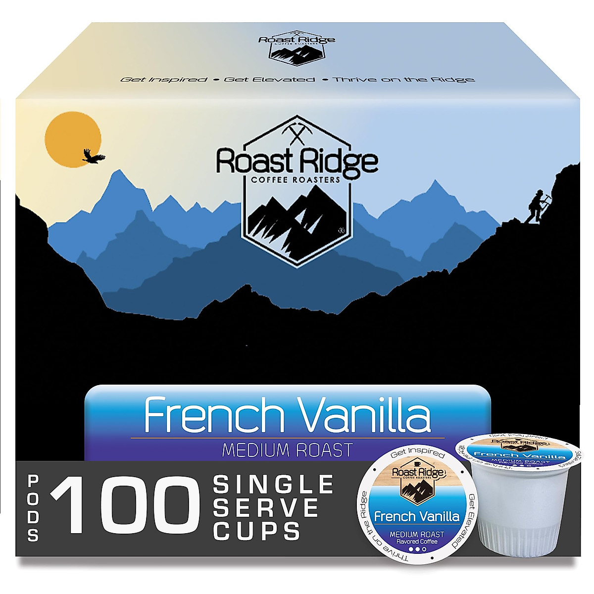 Roast Ridge Single Serve Coffee Pods for Keurig K-Cup Brewers, French Vanilla Blend, Medium Roast, 100 Count