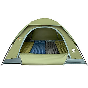 Night Cat Camping Tents 1 2 3 4 Persons with Unique Rainfly Backpacking Tent Easy Clip Setup Double Layers 2 Doors Waterproof Lightweight,3-4 Persons