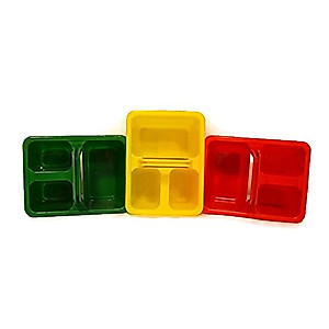 Kids Arts & Crafts Small Plastic Caddies, 3 Compartments, 3-ct Set