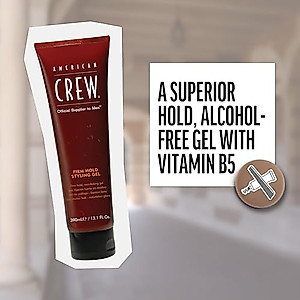 American Crew Men's Hair Gel, Firm Hold, Non-Flaking Styling Gel, 13.1 Fl Oz