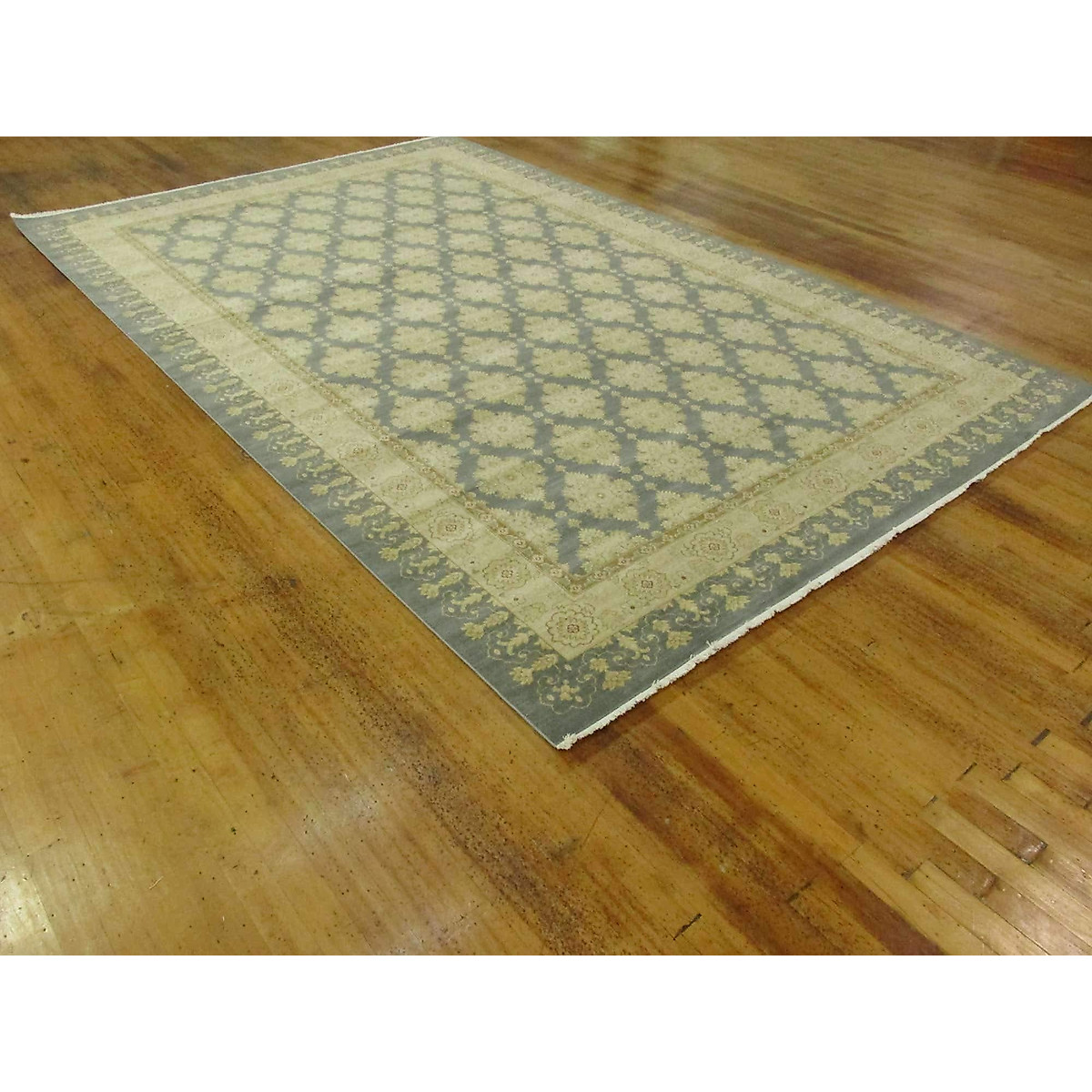 Unique Loom Edinburgh Collection Area Rug-Zinnia, 10 ft 6 in x 16 ft 5 in, Blue/Beige