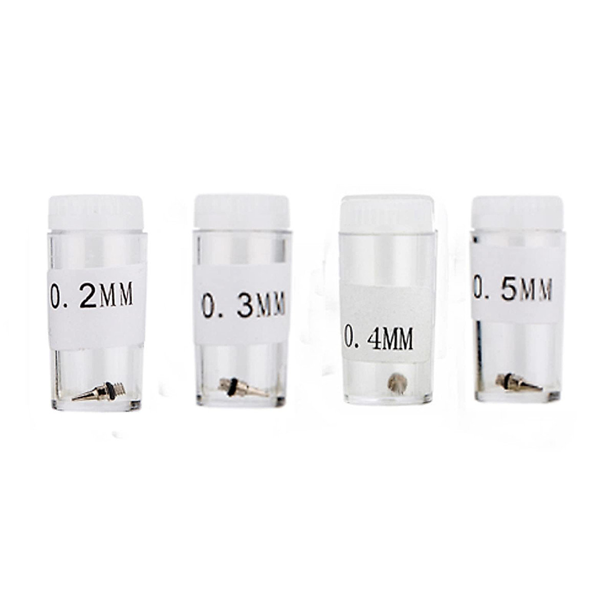 Uouteo 0.2mm, 0.3mm, 0.4mm,0.5mm Airbrush Nozzle Needles Replacement Parts for Airbrush Trigger Gun