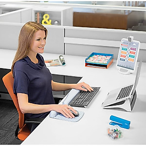 Fellowes PlushTouch Mouse Pad/Wrist Rest with FoamFusion Technology, Gray Lattice (9549701)