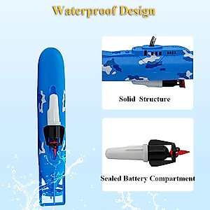 NEXTAKE Electric Submarine Toy Funny Pigboat Bath Toy Military Submarine Model Toy SUB Water Toy Bathtub Submarine Floating Toy for Kids (8823)