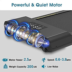 SupeRun Under Desk Treadmill, Walking Pad, Portable Treadmill with Remote Control LED Display, Quiet Walking Jogging Machine for Office Home Use
