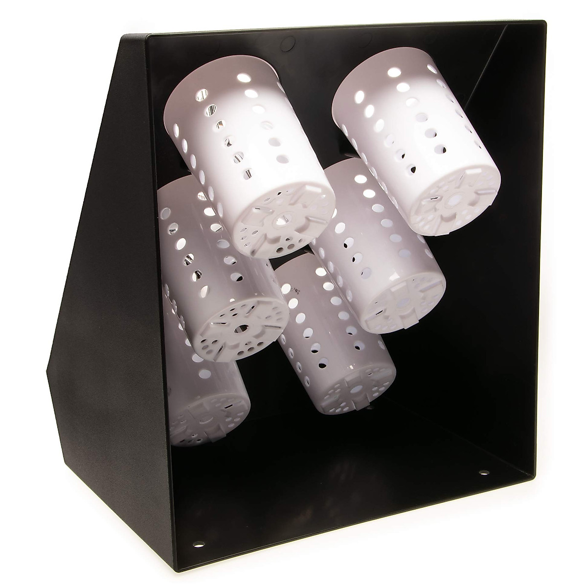 6-Compartment Restaurant Utensil Holder (6 Inserts Included) - Flatware Cylinder Storage Caddy & Cups for Kitchen, Bars, Coffee Shops, Restaurants, & Hotels - Drying Rack for Silverware