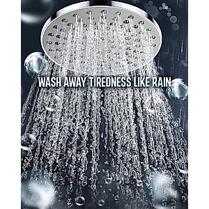 High Pressure 8" Rainfall Shower Head and Handheld Shower Heads Combo, with 60" hose, Punch-free, Dual Powerful Shower Spray Detachable with Holder, Chrome, Regulator fit for High, Low Water Flow