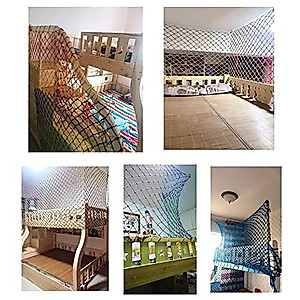 MAGFYLY Banister Guard net Children Staircase Railing Safety nets, Nylon Rope Braided Rope Color, Interior Wall Decoration net, Balcony Guard Rail net, net 2 4m cat (Size : 25M(716ft))