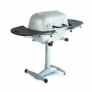 PK Grills PK 360 Portable Charcoal BBQ Grill and Smoker, Cast Aluminum Outdoor Kitchen Cooking Barbecue Grill for Camping, Backyard Grilling, Park, Tailgating, Silv